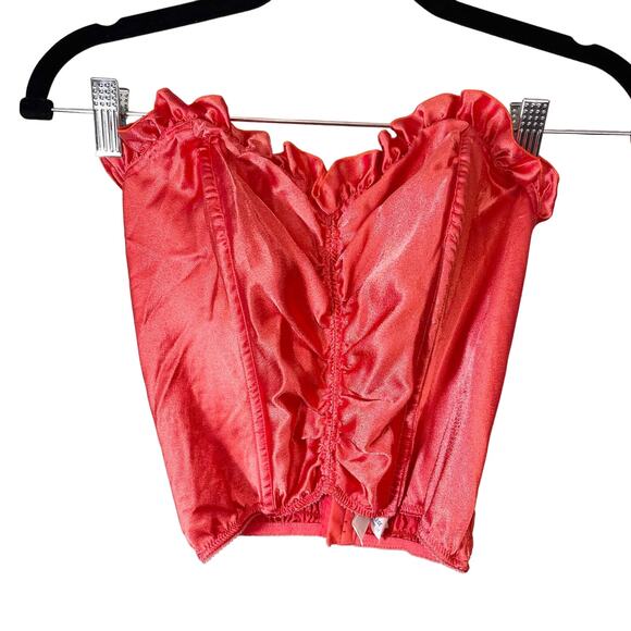 Valentino | Tops | Vintage Valentino Red Ruffle Woven Intimates Corset ...